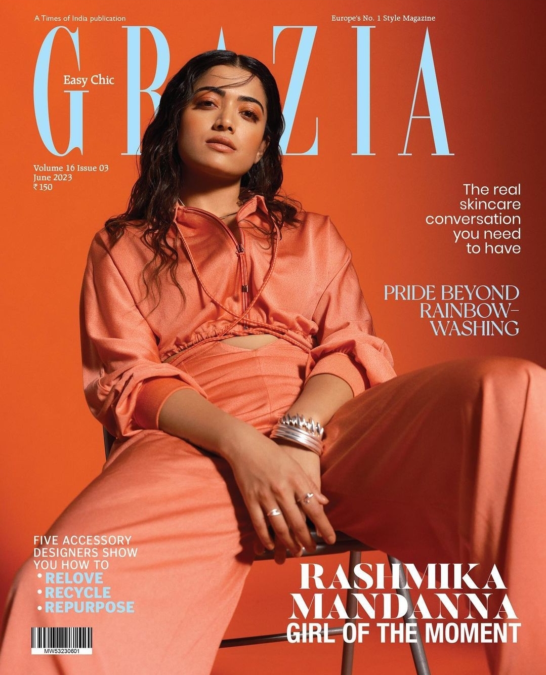 On the cover of a leading magazine, Rashmika Mandanna, looks stylish ...